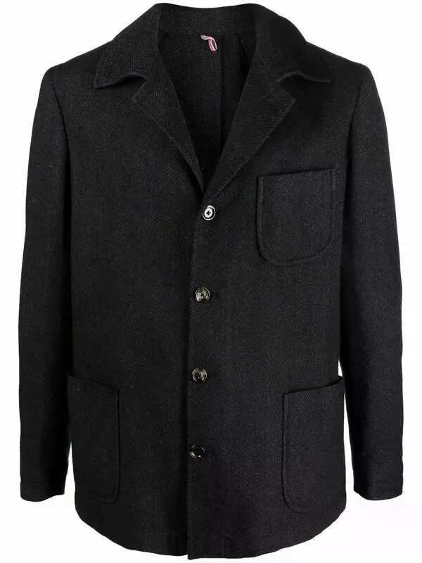 DELL'OGLIO Single-breasted Wool-blend Jacket - Grey