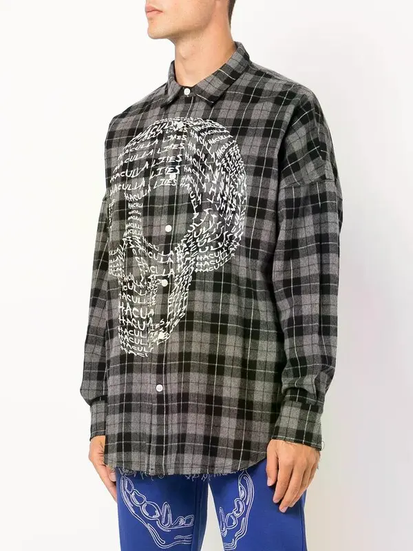 HACULLA. Slogan-print Skull Shirt - Grey