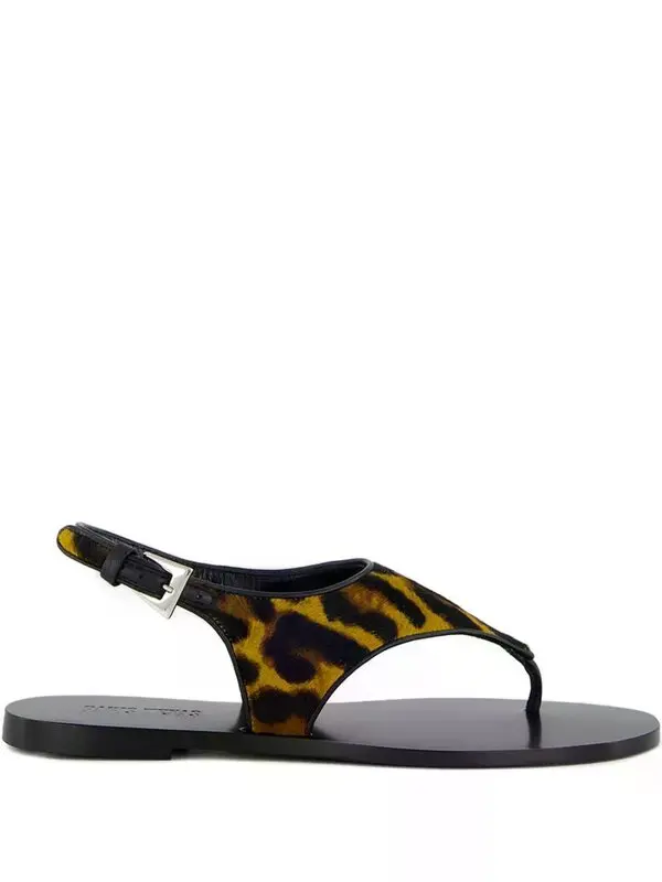 Paris Texas Leopard-print Flat Sandals