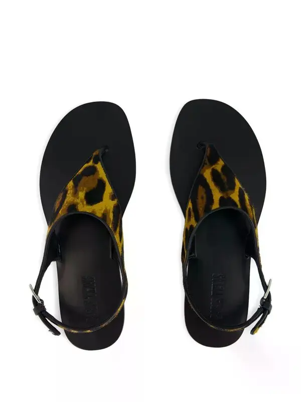 Paris Texas Leopard-print Flat Sandals