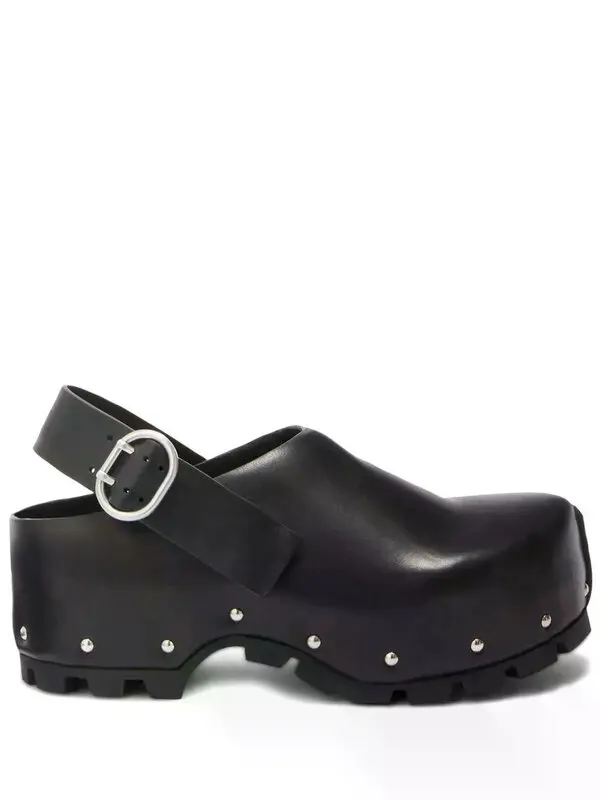 JIL SANDER Stud-embellished Leather Clogs