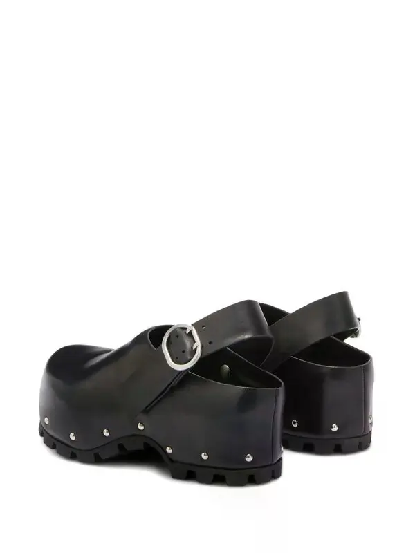JIL SANDER Stud-embellished Leather Clogs