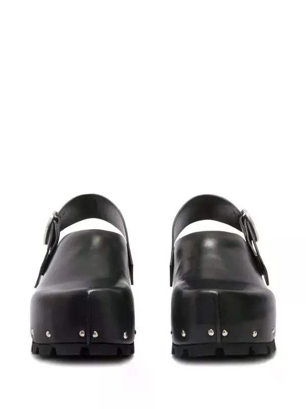 JIL SANDER Stud-embellished Leather Clogs