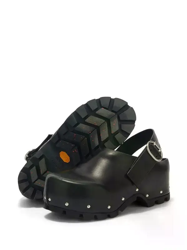 JIL SANDER Stud-embellished Leather Clogs
