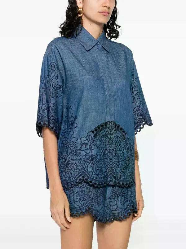 Zimmermann Embroidered Shirt - Blue