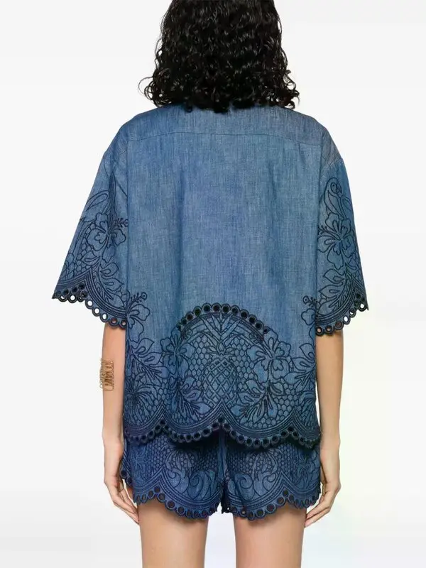 Zimmermann Embroidered Shirt - Blue