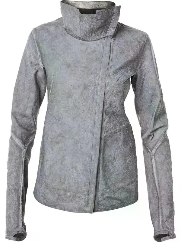 ISAAC SELLAM EXPERIENCE Off-centre Leather Biker Jacket