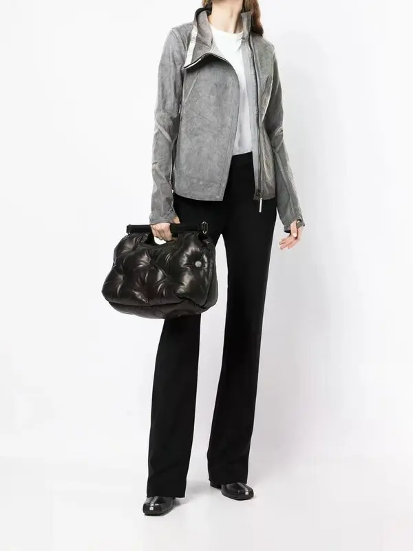 ISAAC SELLAM EXPERIENCE Off-centre Leather Biker Jacket