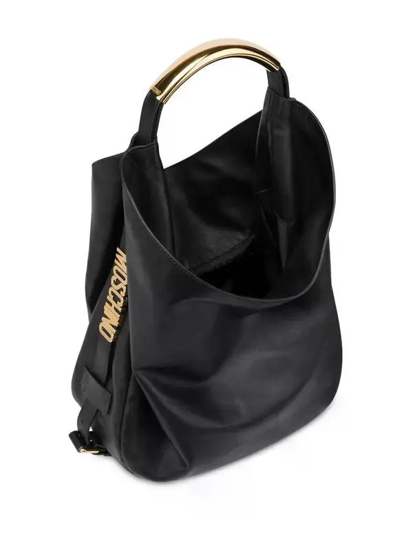 Moschino Handle Me Leather Shoulder Bag
