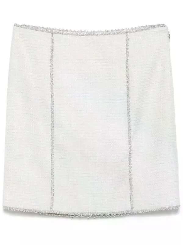 ROTATE BY BIRGER CHRISTENSEN Bouclé Mini Skirt - Neutrals