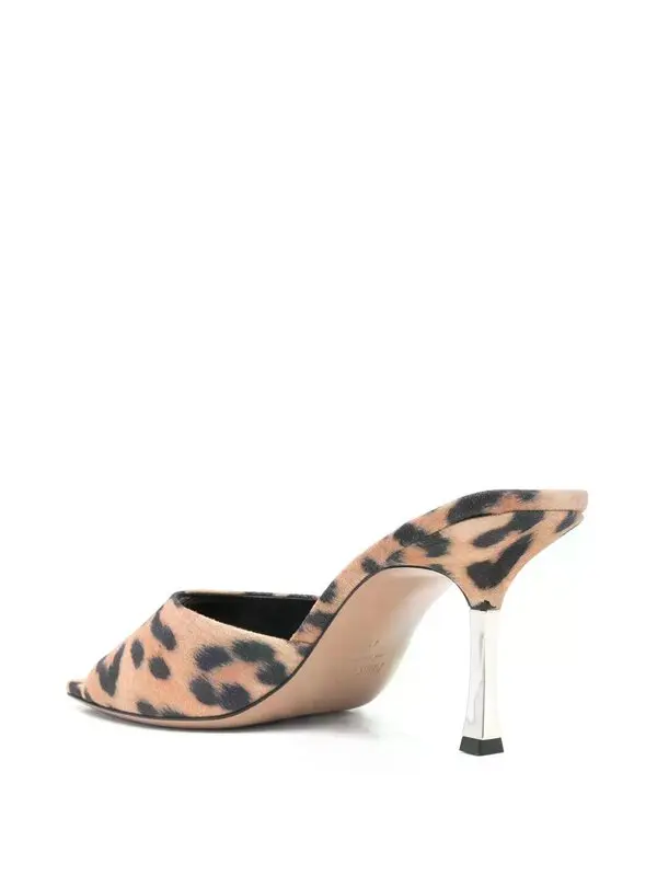 Paris Texas 75mm Lorena Leopard Print Mules