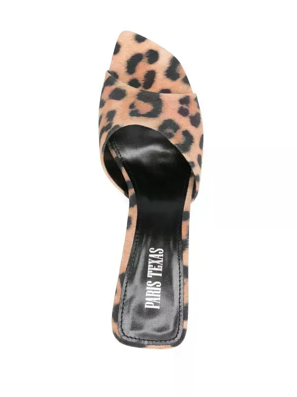 Paris Texas 75mm Lorena Leopard Print Mules