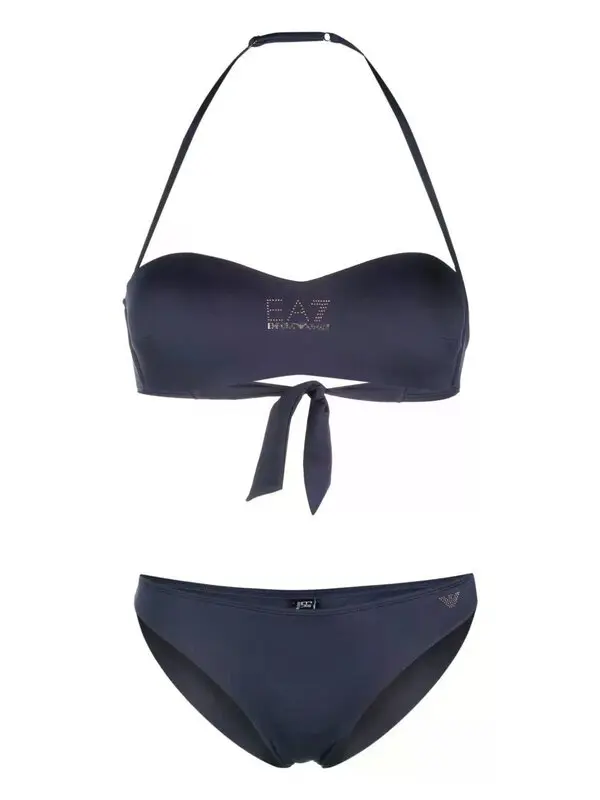 EA7 Logo-embellished Bikini Set - Blue