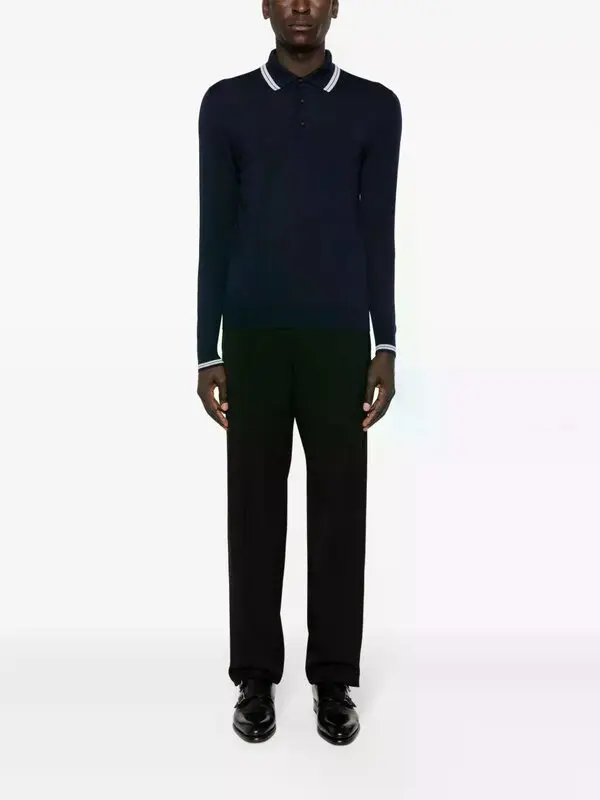 Kiton Knitted Wool Polo Shirt
