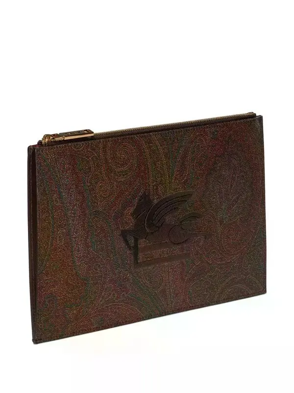Etro Logo Embroidered Clutch Bag