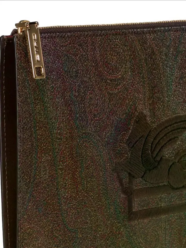Etro Logo Embroidered Clutch Bag