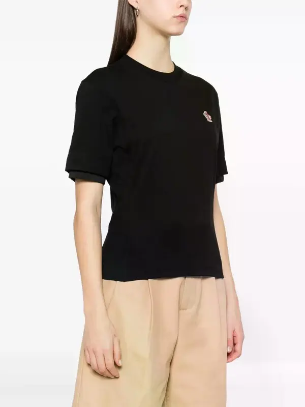 Moncler Logo-patch Cotton T-shirt - Black