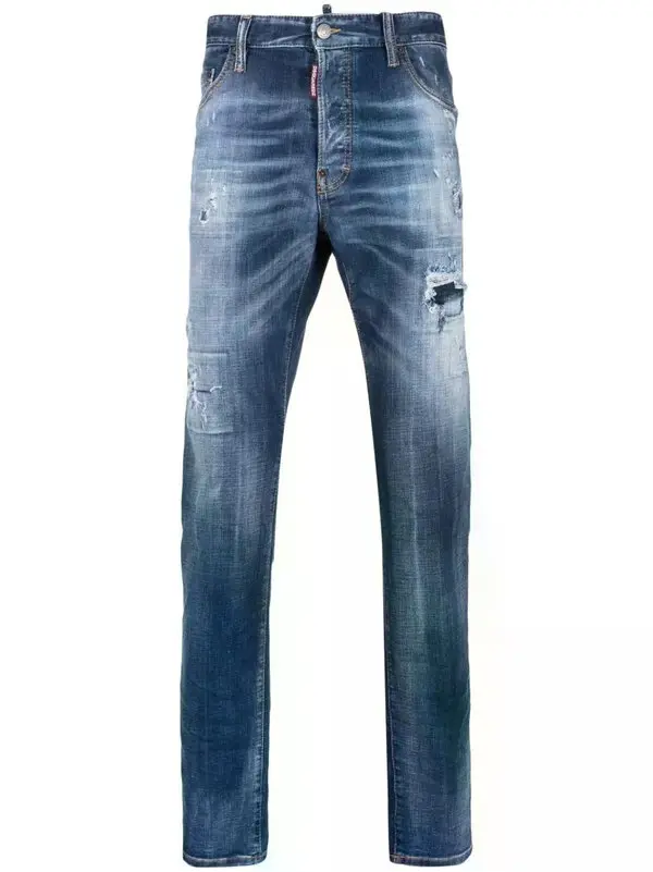 Dsquared2 Slim-fit Distressed-finish Jeans - Blue