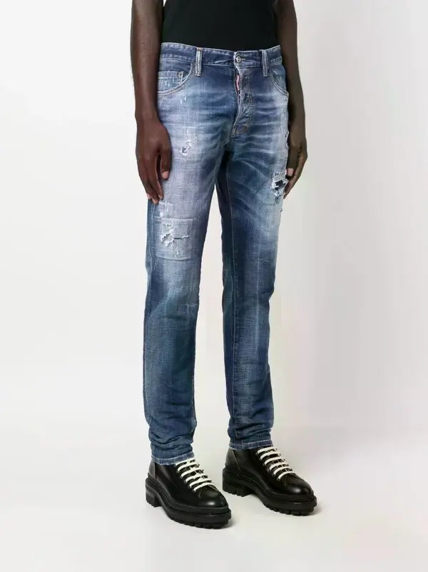 Dsquared2 Slim-fit Distressed-finish Jeans - Blue
