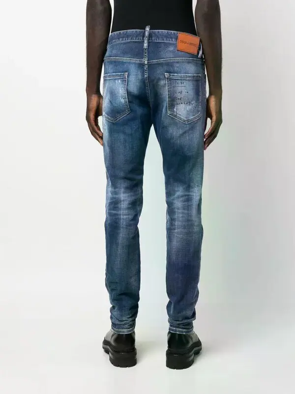 Dsquared2 Slim-fit Distressed-finish Jeans - Blue