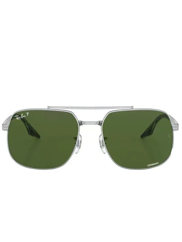 Ray-ban Chromance Geometric-frame Sunglasses - Silver