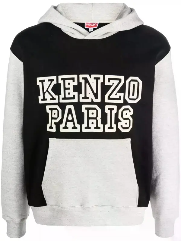Kenzo Colour-block Stretch-cotton Hoodie - Black