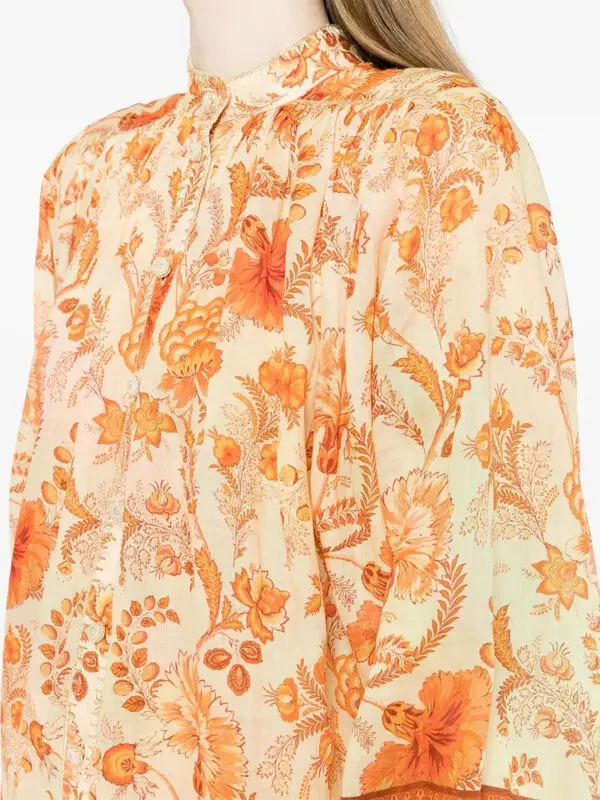 Zimmermann Junie Floral-print Blouse - Orange