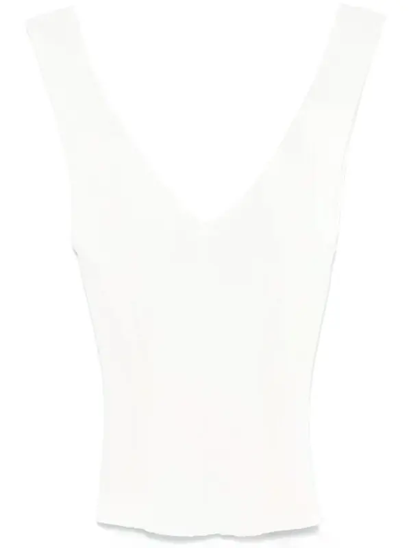 GOLDEN GOOSE Ribbed V-neck Sleeveless Top