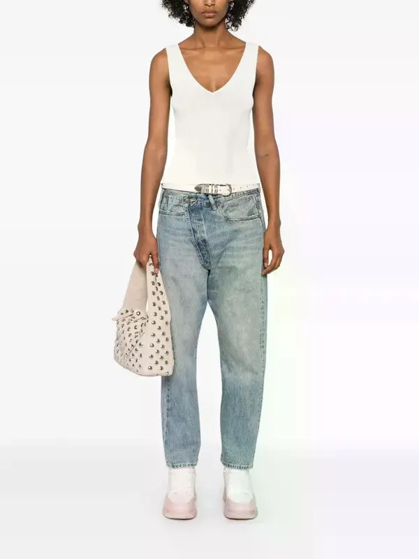 GOLDEN GOOSE Ribbed V-neck Sleeveless Top
