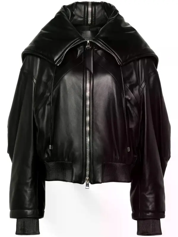 Attico Padded Leather Bomber Jacket