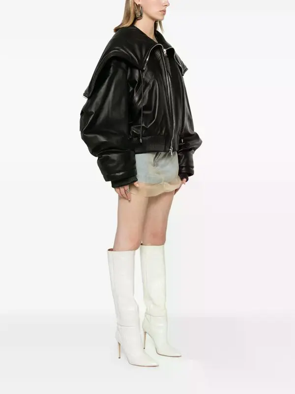 Attico Padded Leather Bomber Jacket