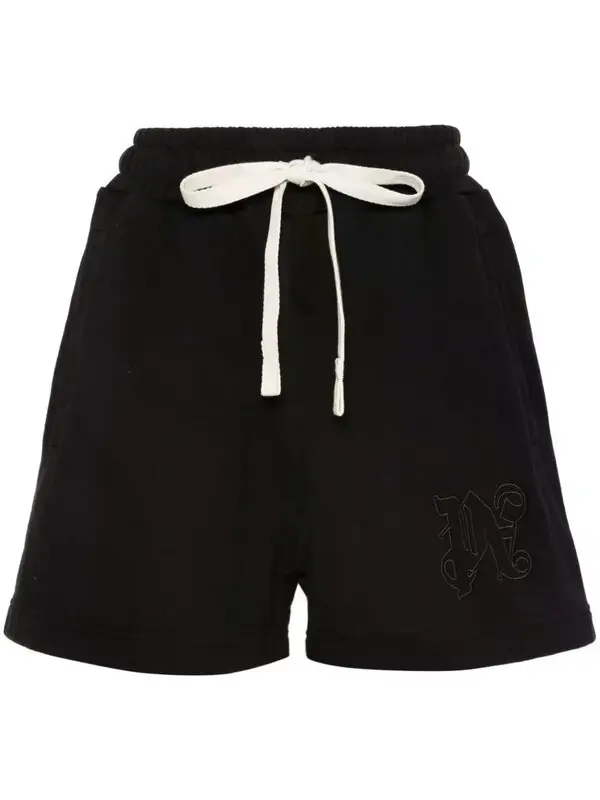 Palm Angels Logo-embroidered Cotton Track Shorts