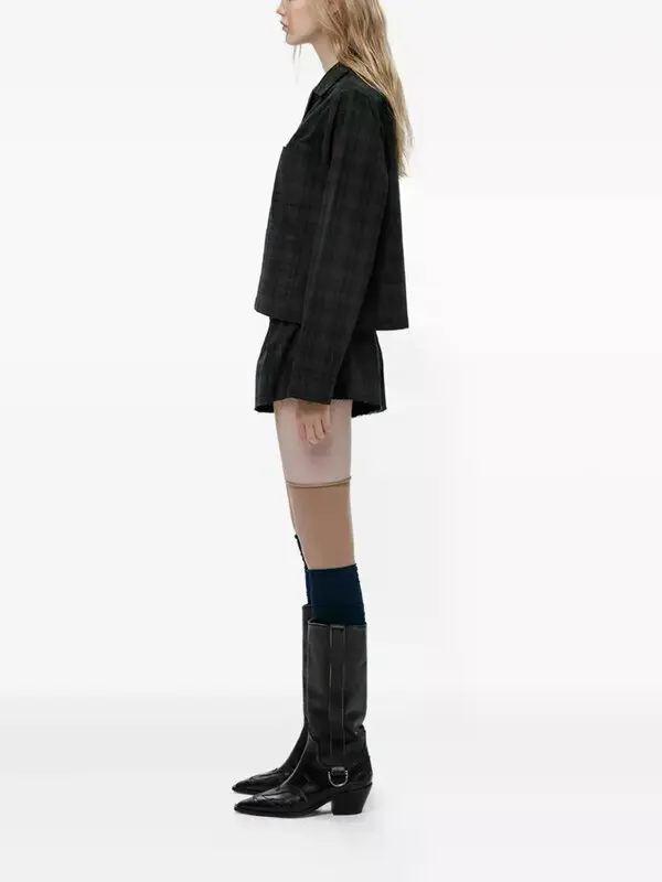 MAINLESS Plaid Long-sleeve Shirt - Blue