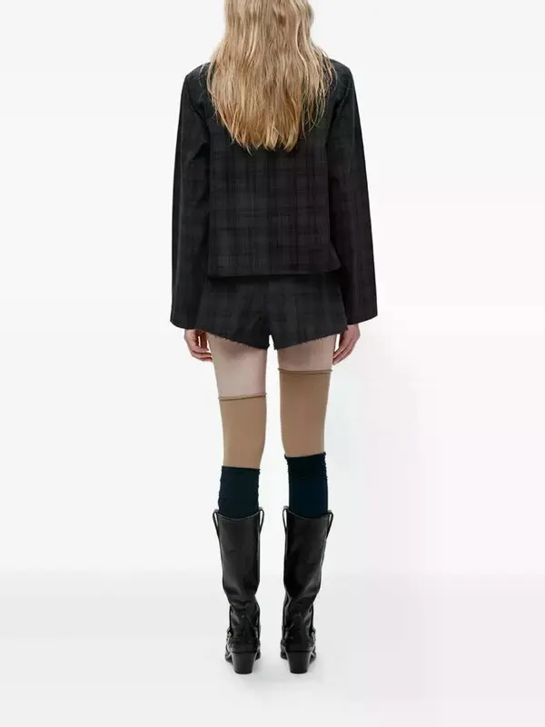 MAINLESS Plaid Long-sleeve Shirt - Blue