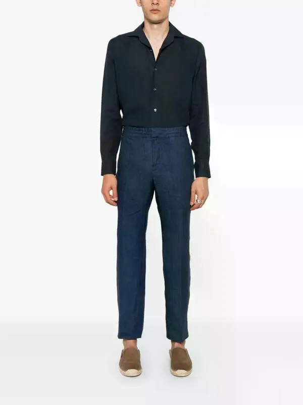 Brioni Classic-collar Linen Shirt