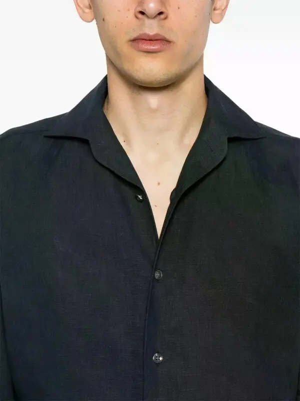 Brioni Classic-collar Linen Shirt