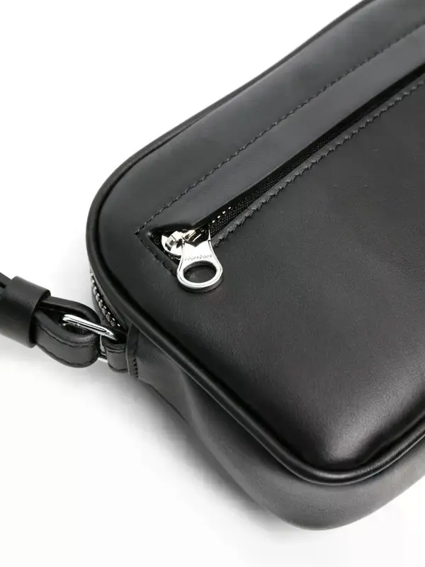 COURREGES Logo-appliqué Leather Shoulder Bag