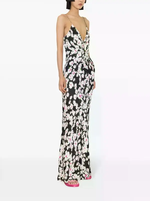 MSGM Floral-print Crepe Maxi Dress
