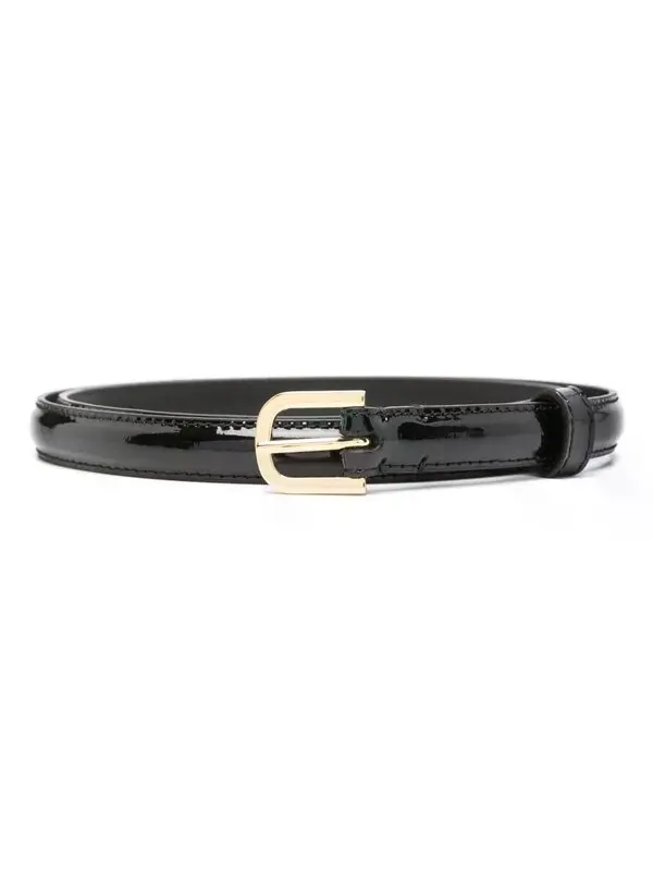 TOTEME Thin Patent-leather Belt - Black