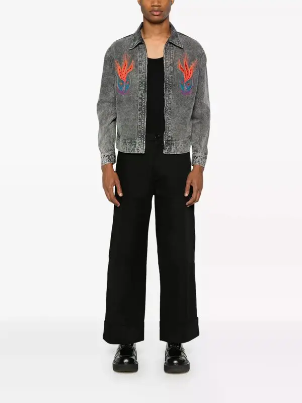 MYNE Embroidered Peacock Canvas Jacket