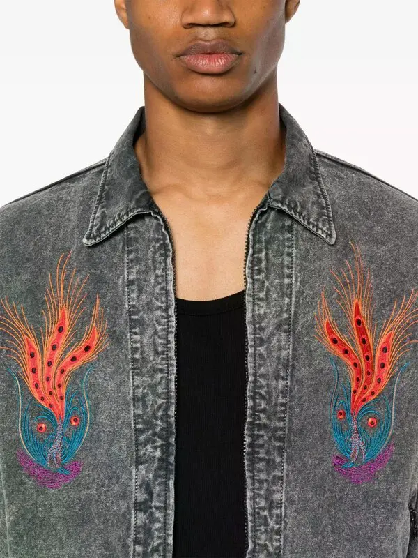 MYNE Embroidered Peacock Canvas Jacket