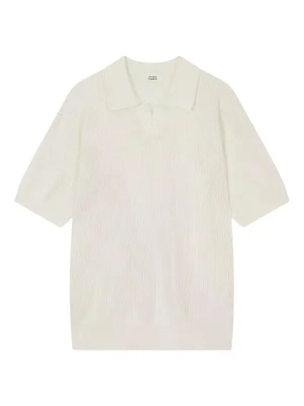 STUDIO TOMBOY Ribbed T-shirt With Polo Collar