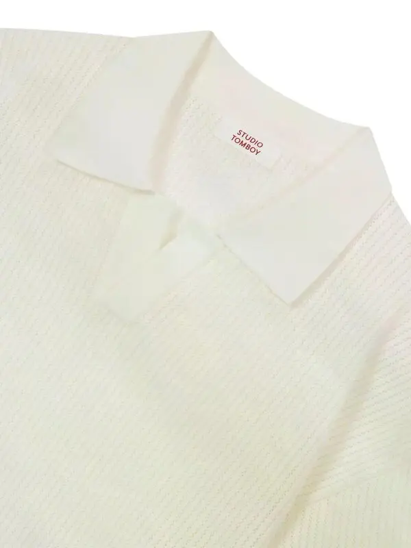 STUDIO TOMBOY Ribbed T-shirt With Polo Collar