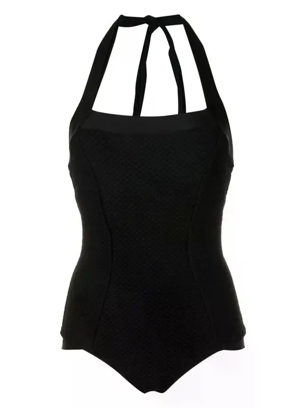 AMIR SLAMA Textured Halterneck Swimsuit - Black