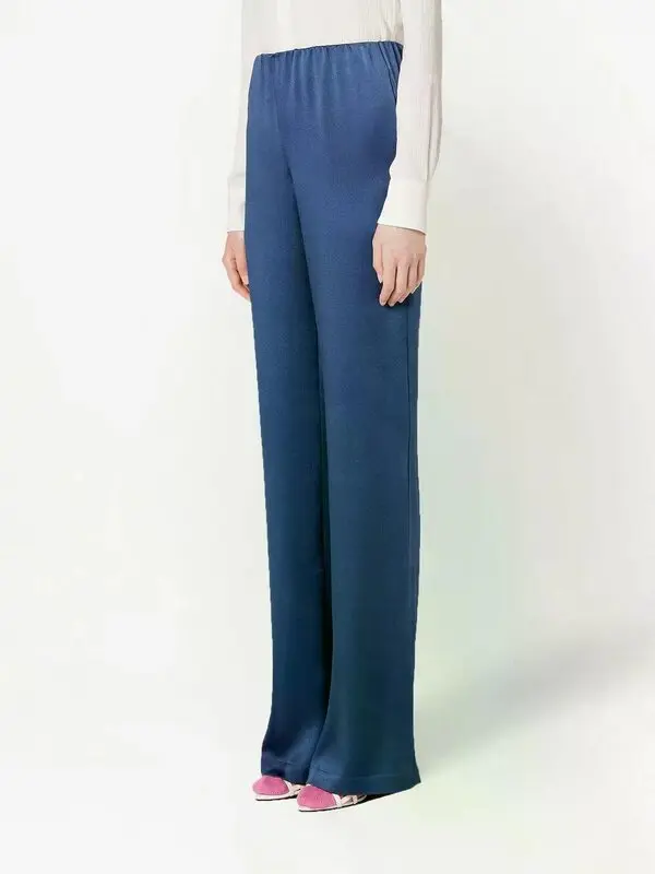 AMI Paris High-waisted Satin Trousers