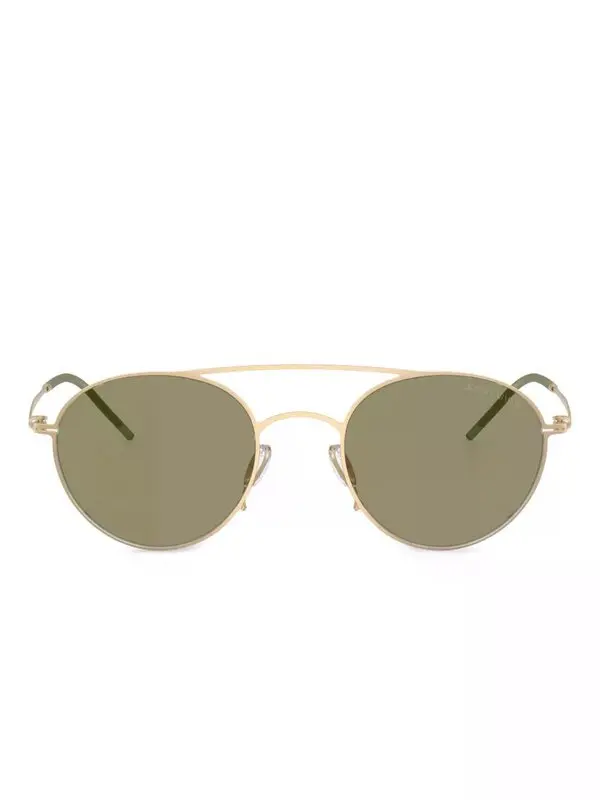 Giorgio Armani Round-frame Double-bridge Sunglasses - Black