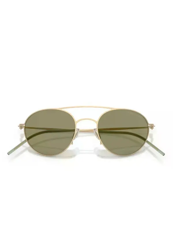 Giorgio Armani Round-frame Double-bridge Sunglasses - Black