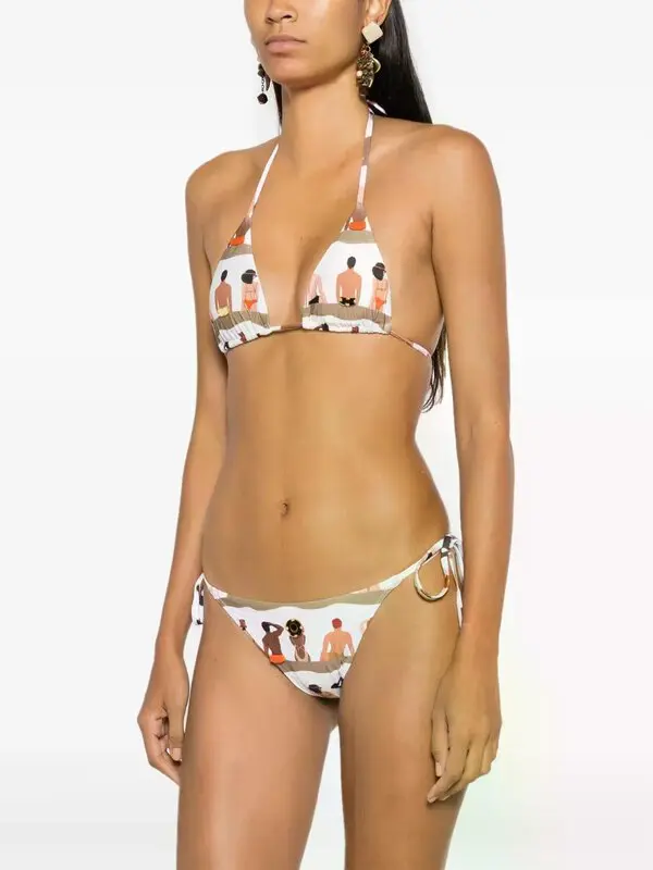 AMIR SLAMA Graphic-print Halterneck Two-piece Bikini