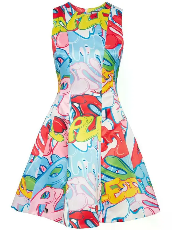 Philipp Plein Bombing Graffiti-print Mini Dress