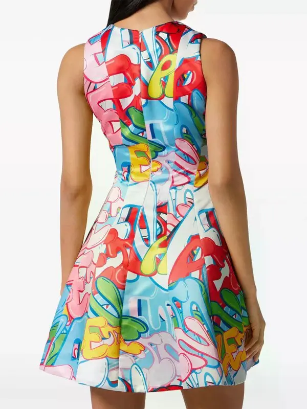 Philipp Plein Bombing Graffiti-print Mini Dress